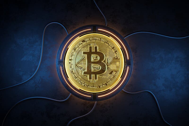 Bitcoin on the Circle Futuristic, Cryptocurrency Concept Stock ...