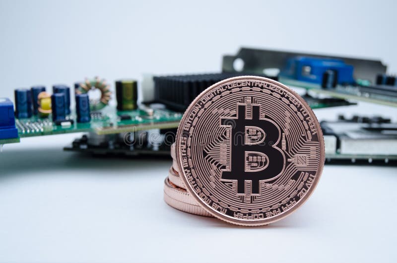 Bitcoin with Circuit Board stock photo. Image of currency - 35817662