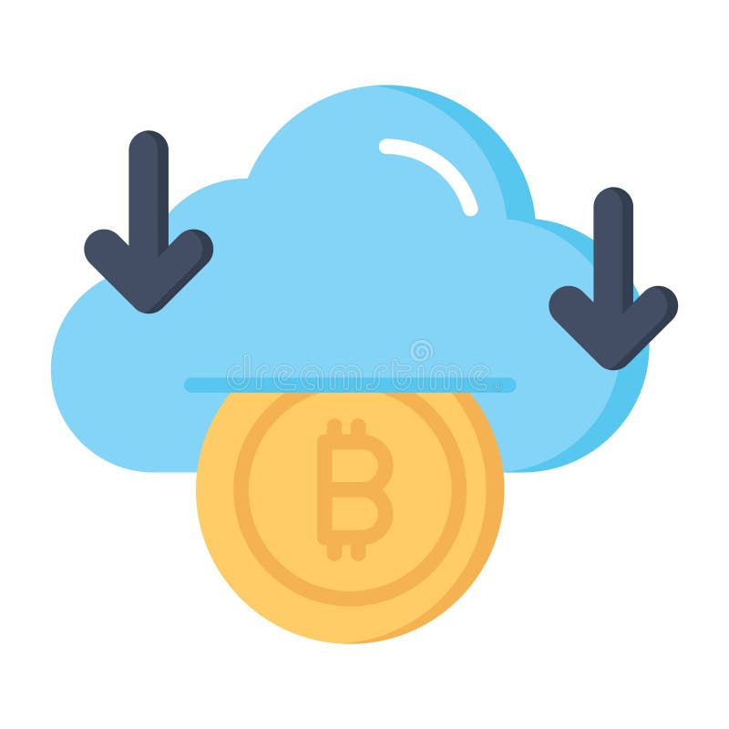 Bitcoin Cloud Mining Vector Design in Modern Style, Ready To Use Icon ...