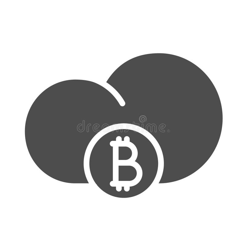 Bitcoin Cloud Silhouette Vector Icon Stock Vector - Illustration of ...
