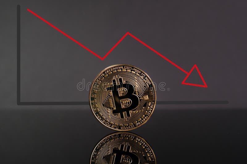 Bitcoin Coin is Facing a Negative Chart Stock Photo - Image of money ...