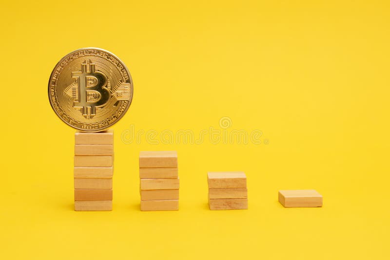Bitcoin Coin on a Ladder from Wooden Blocks Stock Photo - Image of ...