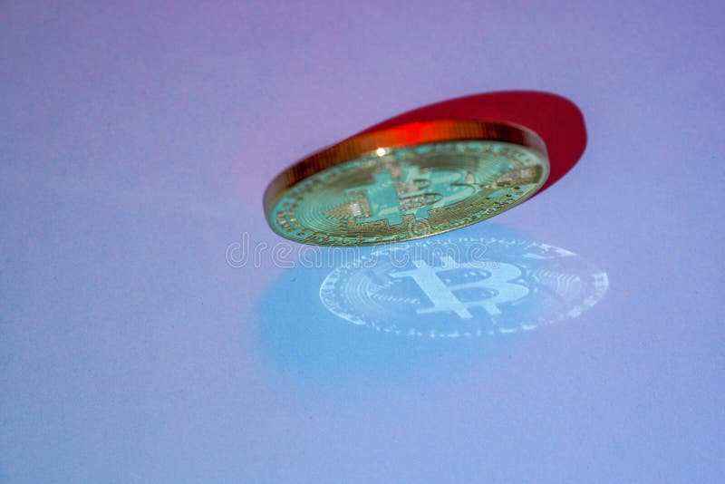 Bitcoin Coin, Medal Photographed in the Studio with Long Exposure ...