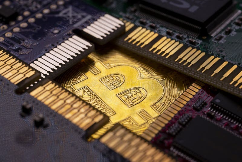 Bitcoin Coin and Printed Circuit Board PCB Stock Photo - Image of ...