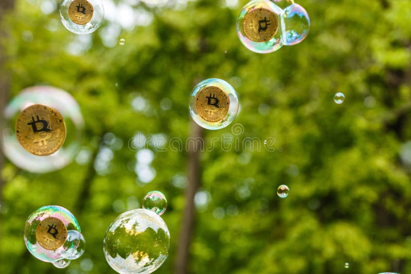 Bitcoin Coin in a Soap Bubble. Concept of Instability of the Crypto ...