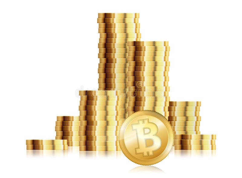 Bitcoin Coin Stacks stock illustration. Illustration of finance - 99673640