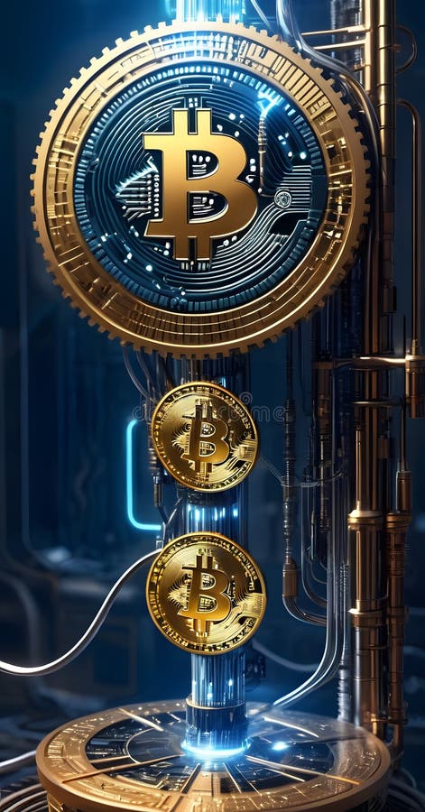 Bitcoin with Electric Currents Stock Photo - Image of system, bright ...