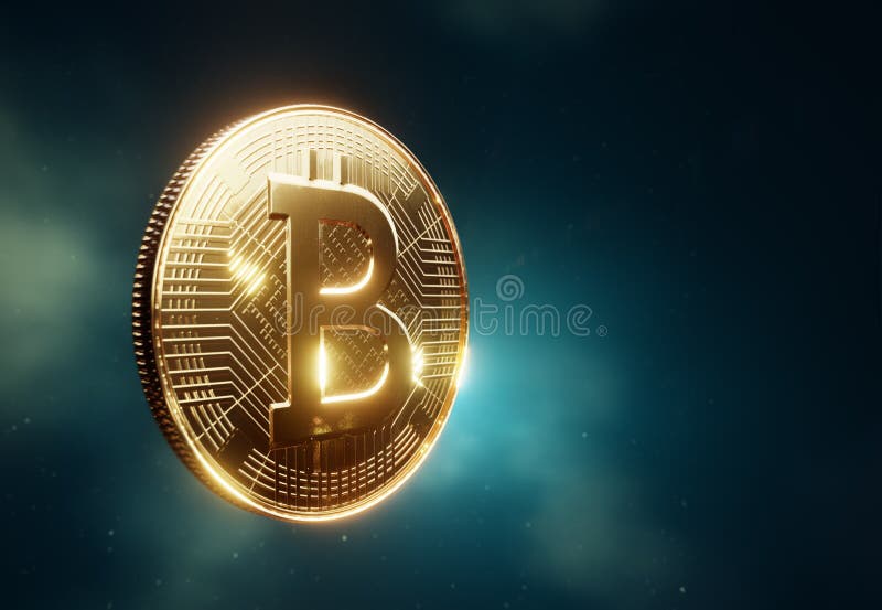 Bitcoin coin side view stock illustration. Illustration of finance ...