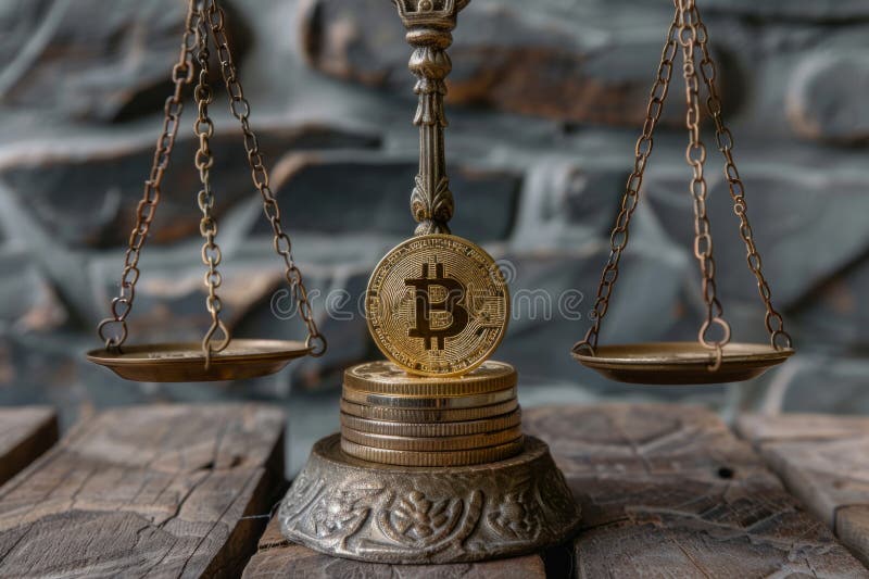 Bitcoin Coins on the Balance Scale Stock Photo - Image of rate, virtual ...