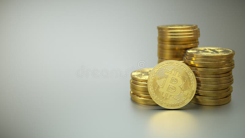 Bitcoin Coins with `bitcoin Digital Decentralized Peer To Peer` Text ...