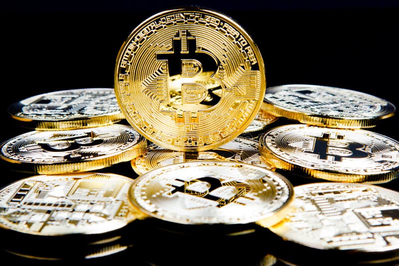 Bitcoin coins group stock photo. Image of group, financial - 155757532
