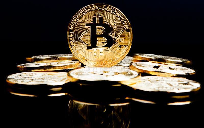Bitcoin Coins Group Isolated Stock Image - Image of digital ...