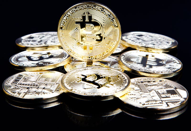 Bitcoin coins group stock photo. Image of bank, payment - 155757242