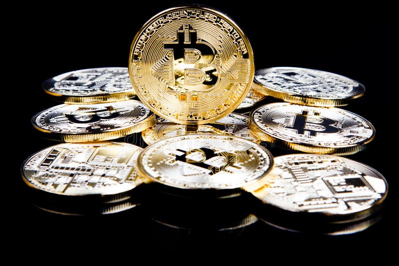 Bitcoin Coins Group Isolated Stock Photo - Image of digital, ecommerce ...