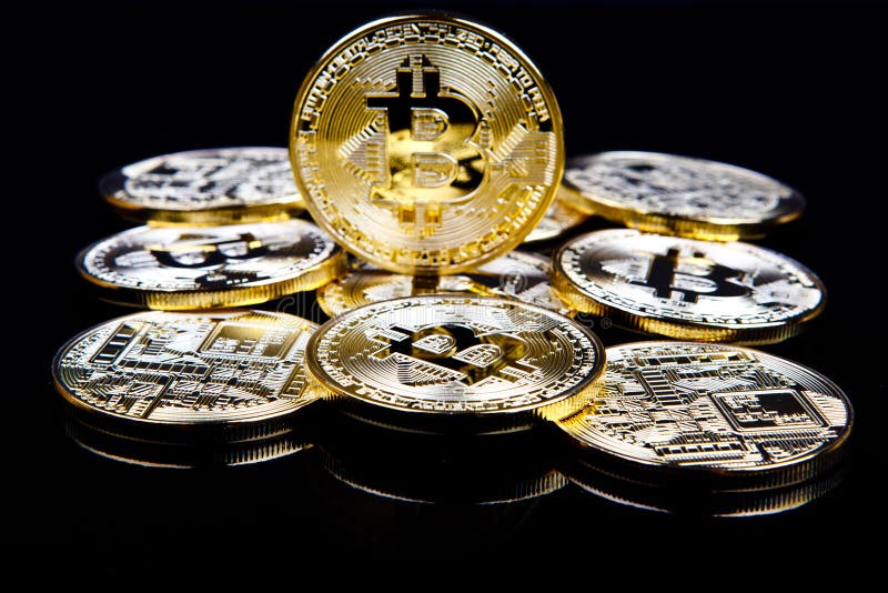 Bitcoin coins group stock photo. Image of group, financial - 155757532