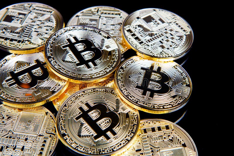 Bitcoin coins group stock photo. Image of group, financial - 155757532