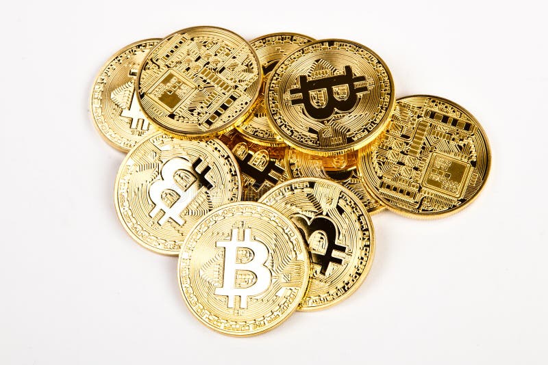 Bitcoin Coins Group Isolated Stock Photo - Image of digital, ecommerce ...