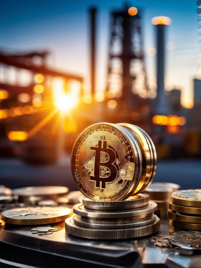 Bitcoin and Coins. Mining Concepts Concept Stock Illustration ...