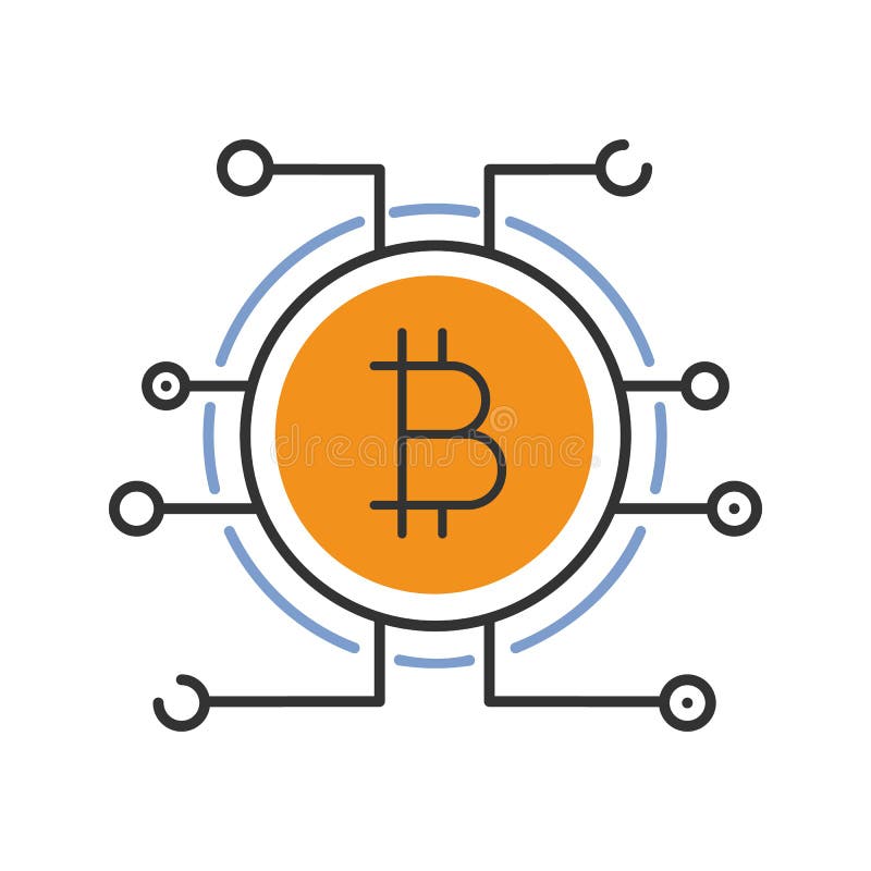 Bitcoin color icon stock vector. Illustration of color - 175328100