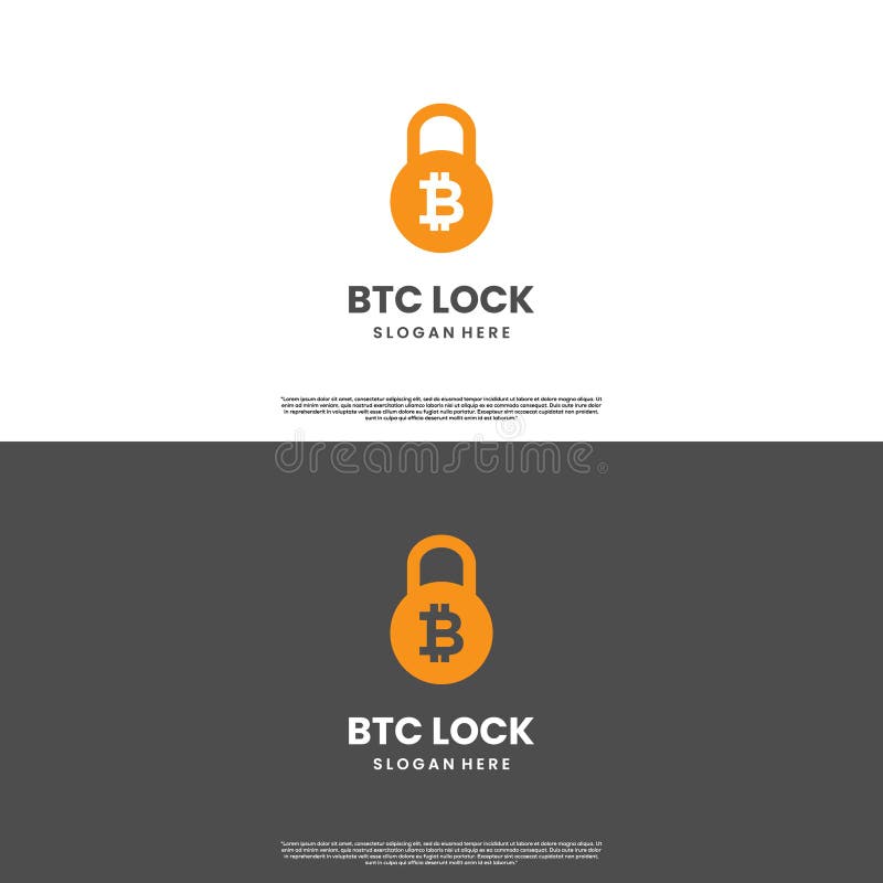 Bitcoin Combine with Padlock Logo, Safety Bitcoin Icon Template, Unlock ...
