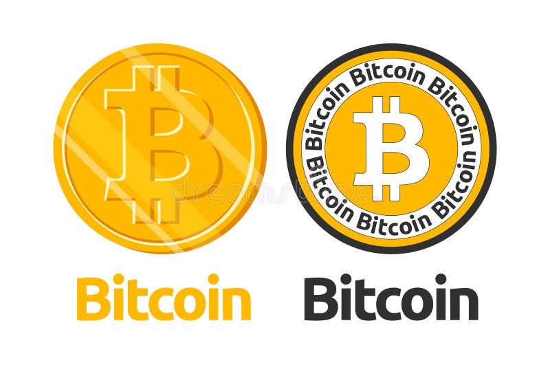 Bitcoin Computer Vector Logo Text Icon Author S Development Stock ...