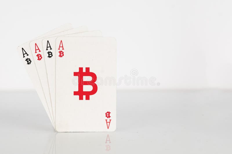 Four of a Kind of Bitcoin Playing Cards Stock Photo - Image of ...