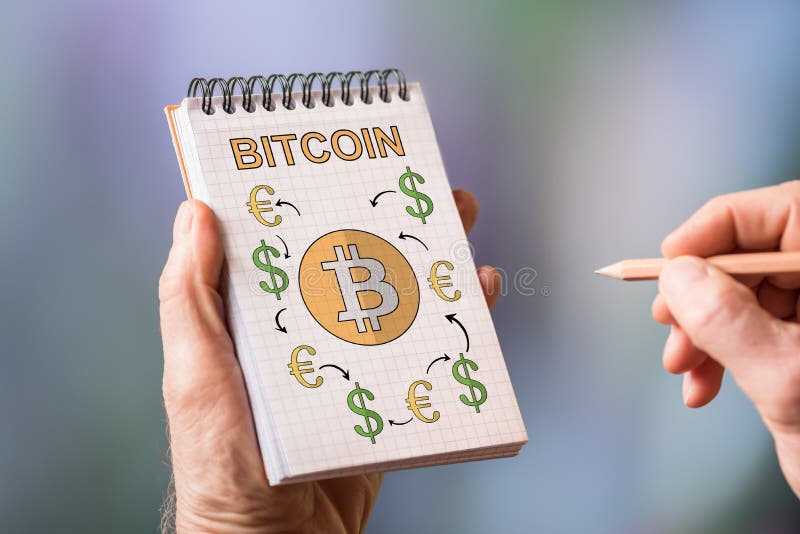 Bitcoin Concept on a Notepad Stock Image - Image of exchange, chain ...
