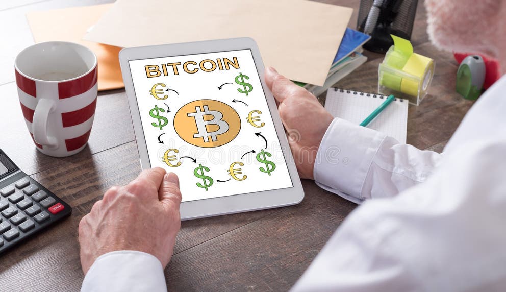 Bitcoin Concept on a Tablet Stock Photo - Image of banking ...