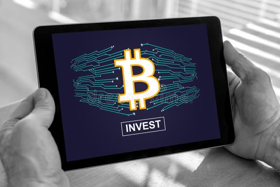 Bitcoin Concept on a Tablet Stock Image - Image of data, future: 378083809