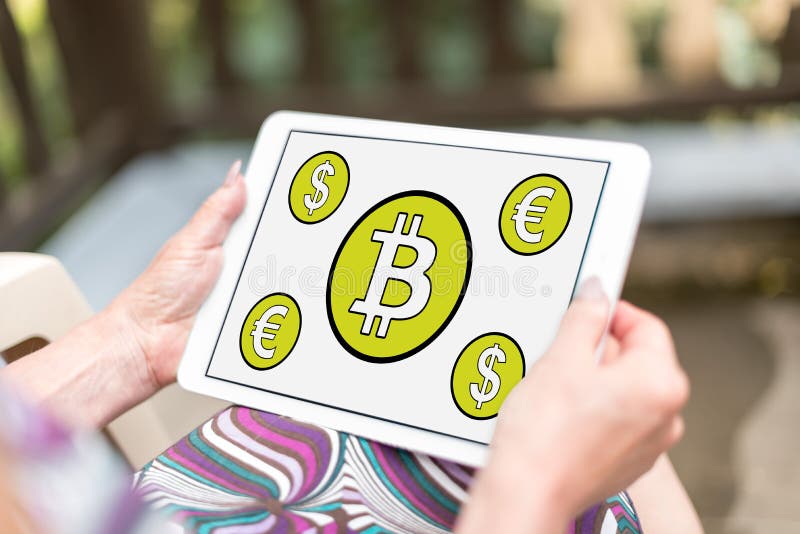 Bitcoin Concept on a Tablet Stock Image - Image of anonymous, coin ...
