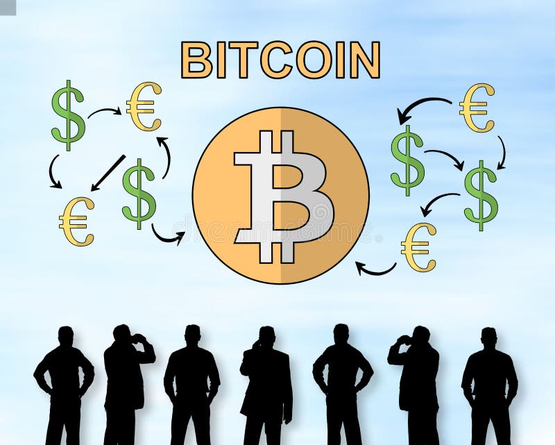 Bitcoin concept on a wall stock image. Image of symbol - 174278709