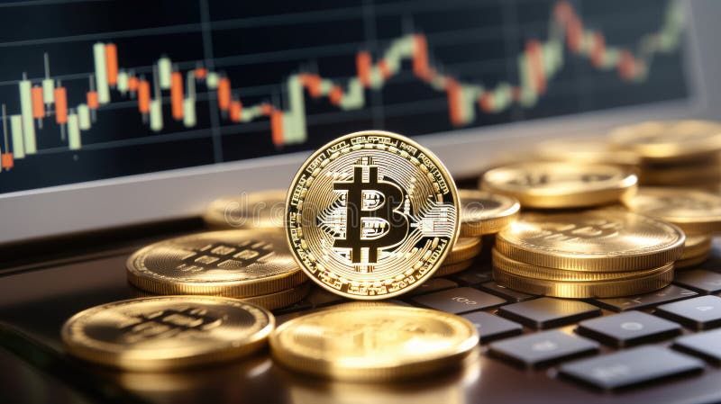 Bitcoin with Conceptual Chart and Ripple Chart. Generative Ai Stock ...