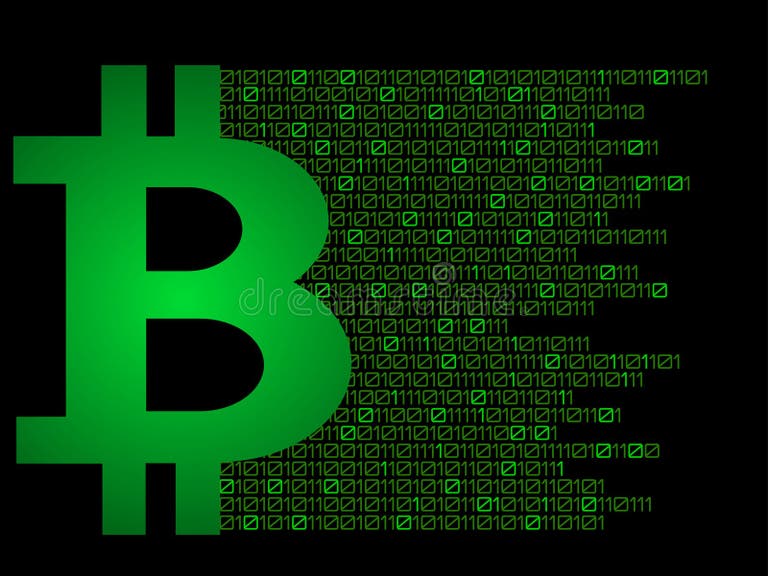 Bitcoin Consisting of Binary Code, Technology Logo Stock Vector - Illustration of sign, logo ...