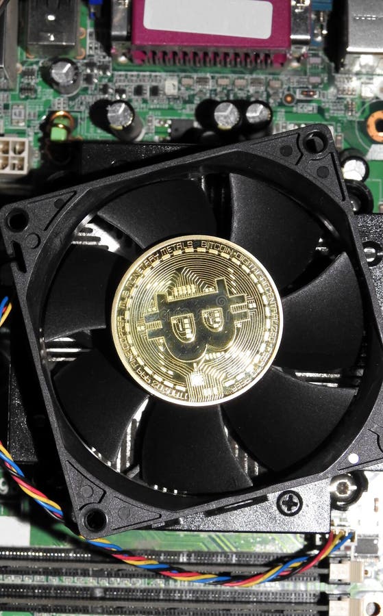 Bitcoin on motherboard stock image. Image of electronic - 92249251
