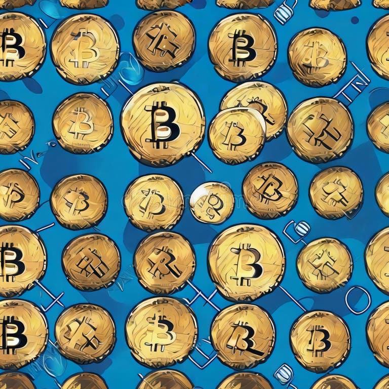 Bitcoin Cosmic Seamless Pattern Stock Illustration - Illustration of ...