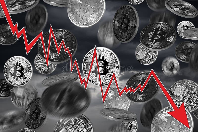 Bitcoin crash stock photo. Image of gold, decline, electronic - 250934174