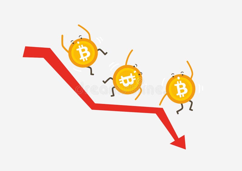 Bitcoin Crash Graph Vector. Bitcoin Price Drops. Price Market Value Going Down Stock Vector ...