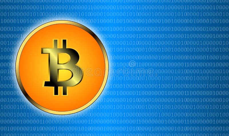 Bitcoin Crypto Currence on Blue Abstract Background Stock Illustration ...