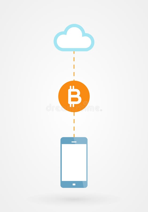 Bitcoin. Crypto Currency Concept. Digital Currency. Cloud Computing Concept.Vector Illustration ...