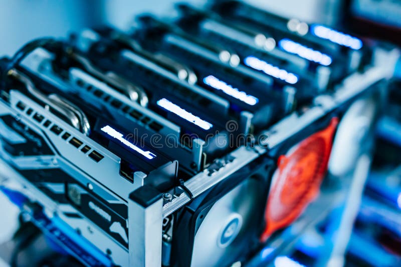 Bitcoin and Crypto Mining Farm. Big Data Center Stock Image - Image of ...