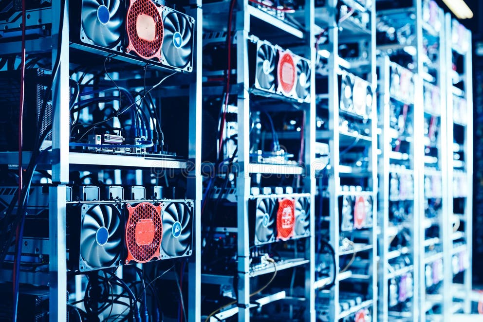 Bitcoin and Crypto Mining Farm. Big Data Center Stock Photo - Image of ...