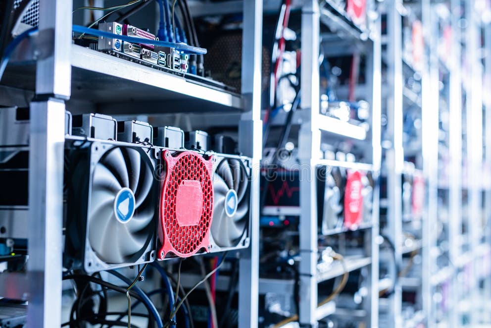 Bitcoin and Crypto Mining Farm. Big Data Center Stock Image - Image of ...