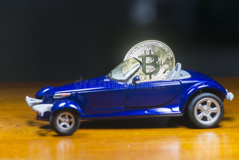Bitcoin Cryptocurrency and Blue Concept Car Stock Photo - Image of ...