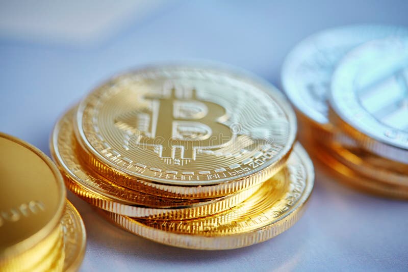 Bitcoin Cryptocurrency on the Chart Background, Close-up, Shallow Depth ...