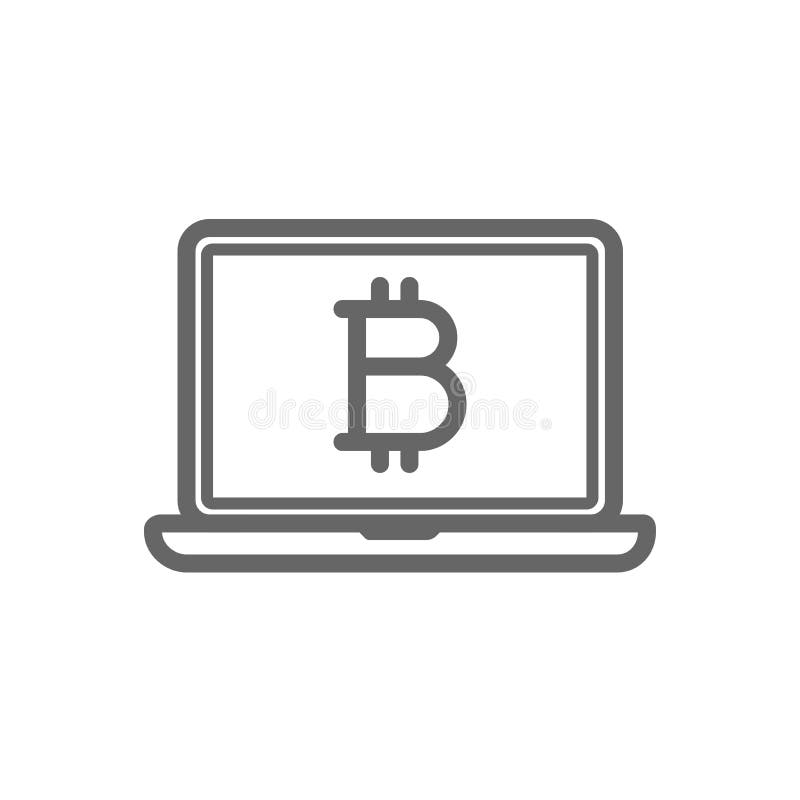 Bitcoin Cryptocurrency in the Cold Storage Flash Drive Key Line Icon ...