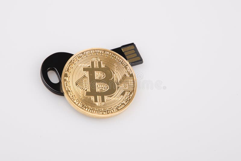 Bitcoin Cryptocurrency in the Cold Wallet Storage Flash Drive Key in ...