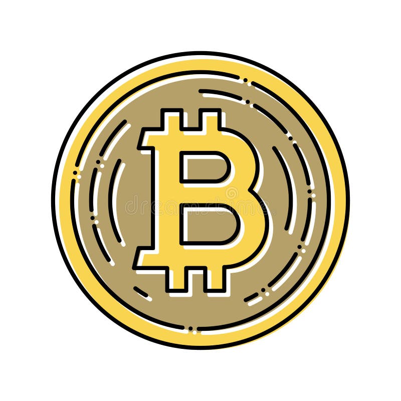 Bitcoin Cryptocurrency Color Icon Vector Illustration Editorial Image ...