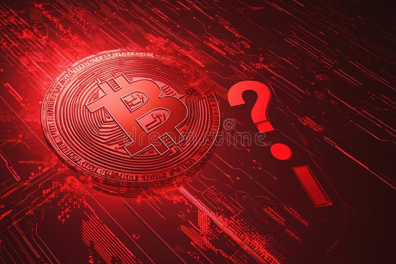 Bitcoin Cryptocurrency Decline during Stock Market Crash Illustration ...