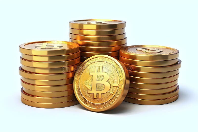 Bitcoin Cryptocurrency Digital Gold Investment Wealth Stack Concept ...