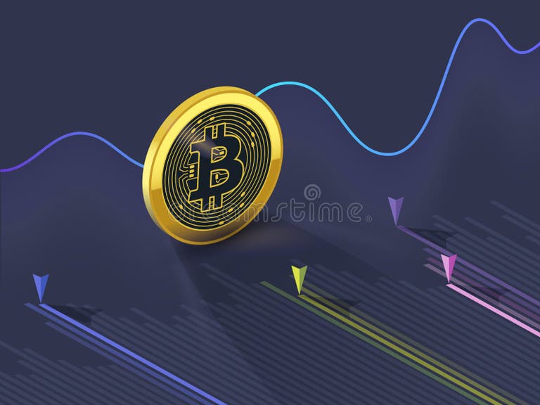Bitcoin Cryptocurrency Evolution Graph Stock Illustration ...